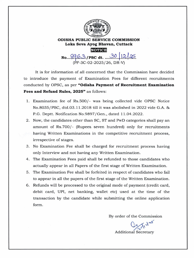 8963 PaymentOfExamFees | PDF