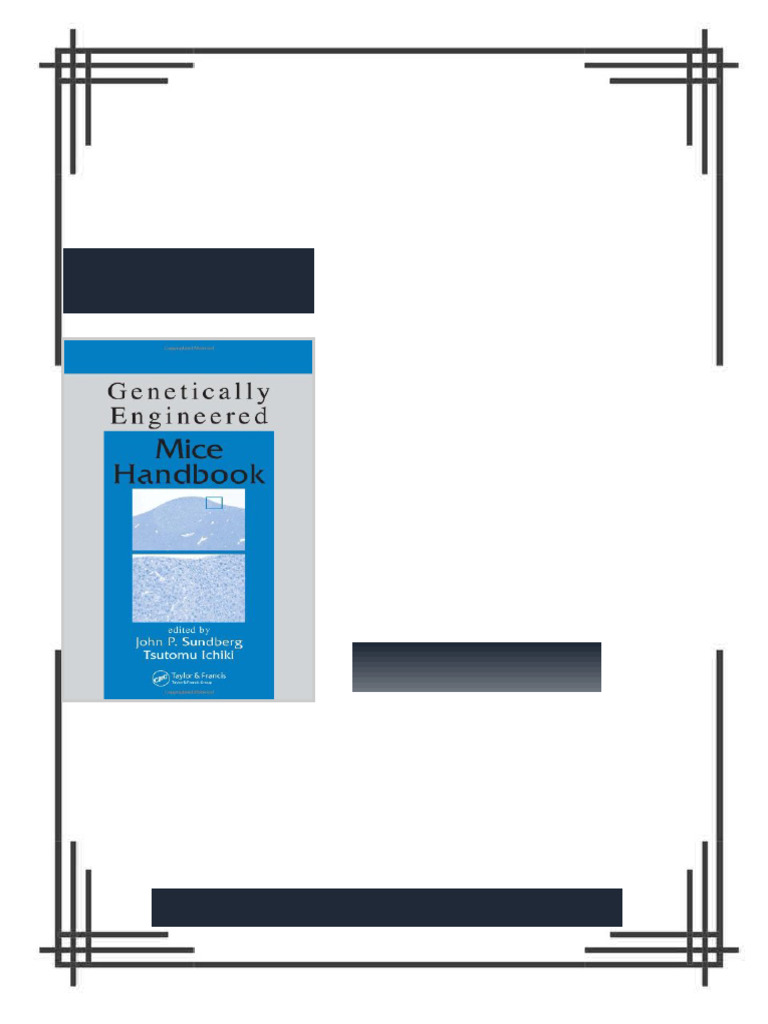 Genetically Engineered Mice Handbook Research Methods For Mutant Mice ...