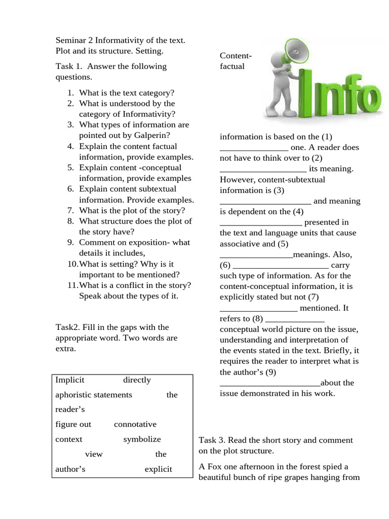 Seminar Lecture 2 Informativity of The Text | PDF