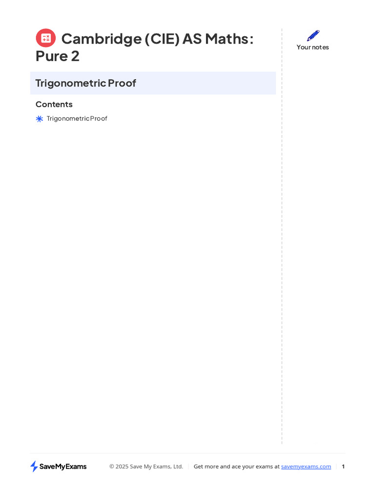 Trigonometric Proof | PDF