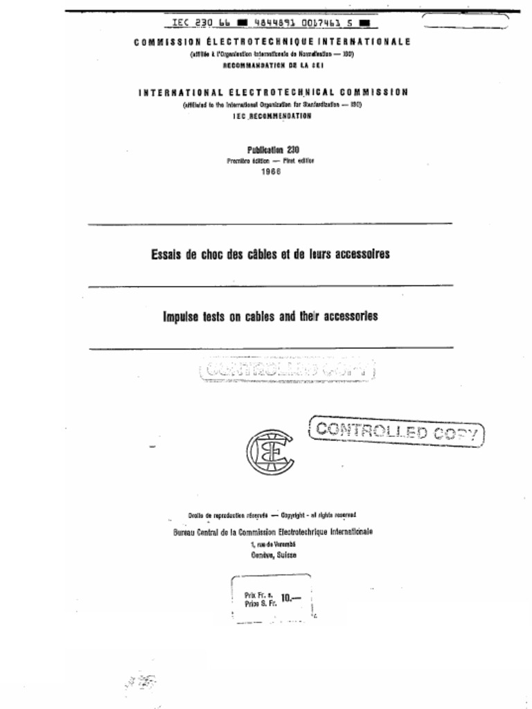 IEC 230 - 66 Impulse Test On Cable and Their Accessories | PDF