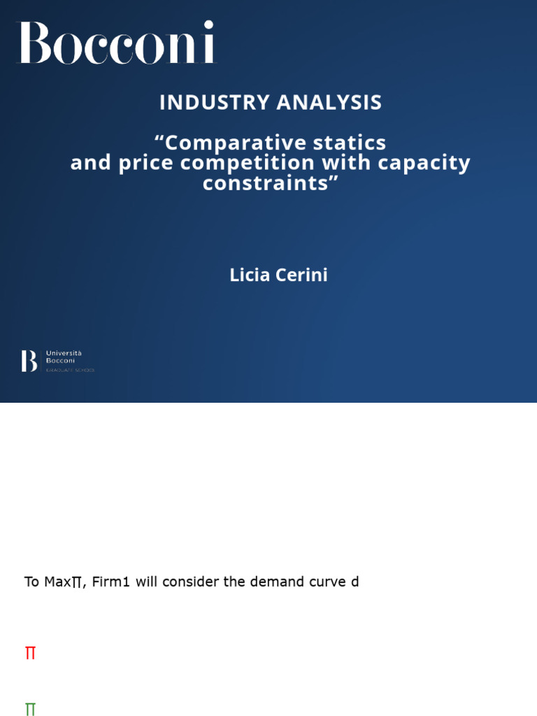 3 - Comparative Statics and Price Comp With Capacity Constraints | PDF ...