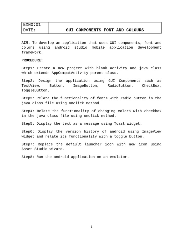 MAD LAB With Additional Program | PDF | Android (Operating System ...