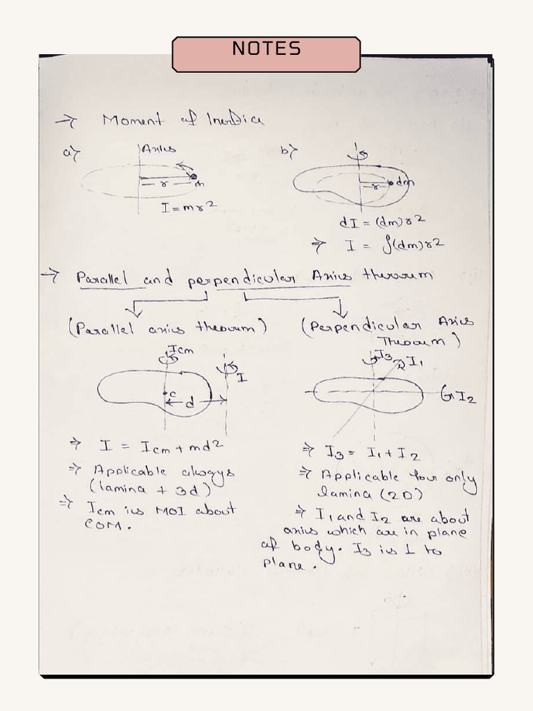 Rotational Motion Handwritten Notes - by The - Maths - Guy - Ig | PDF
