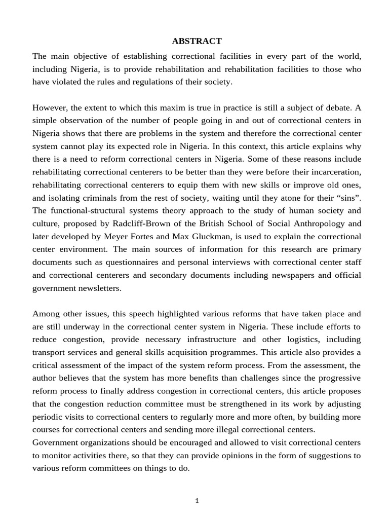 Chima John Solomon Project C | PDF | Prison | Crimes