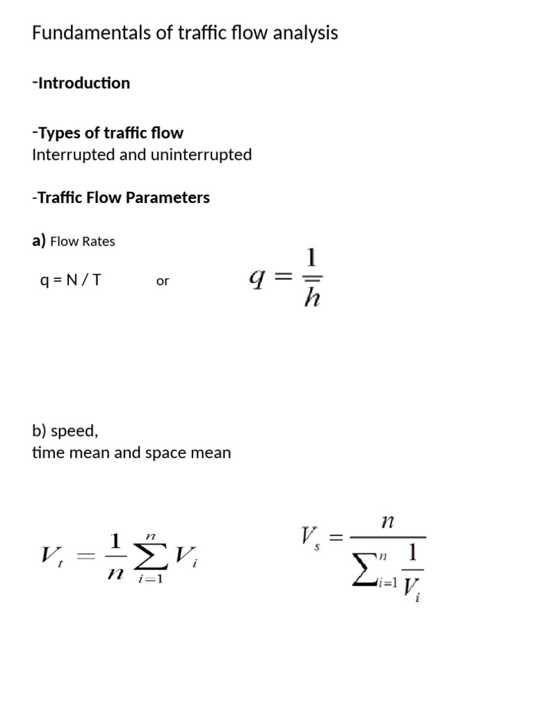6 Fundamentals of Traffic Flow Analysis | PDF | Statistical Theory ...