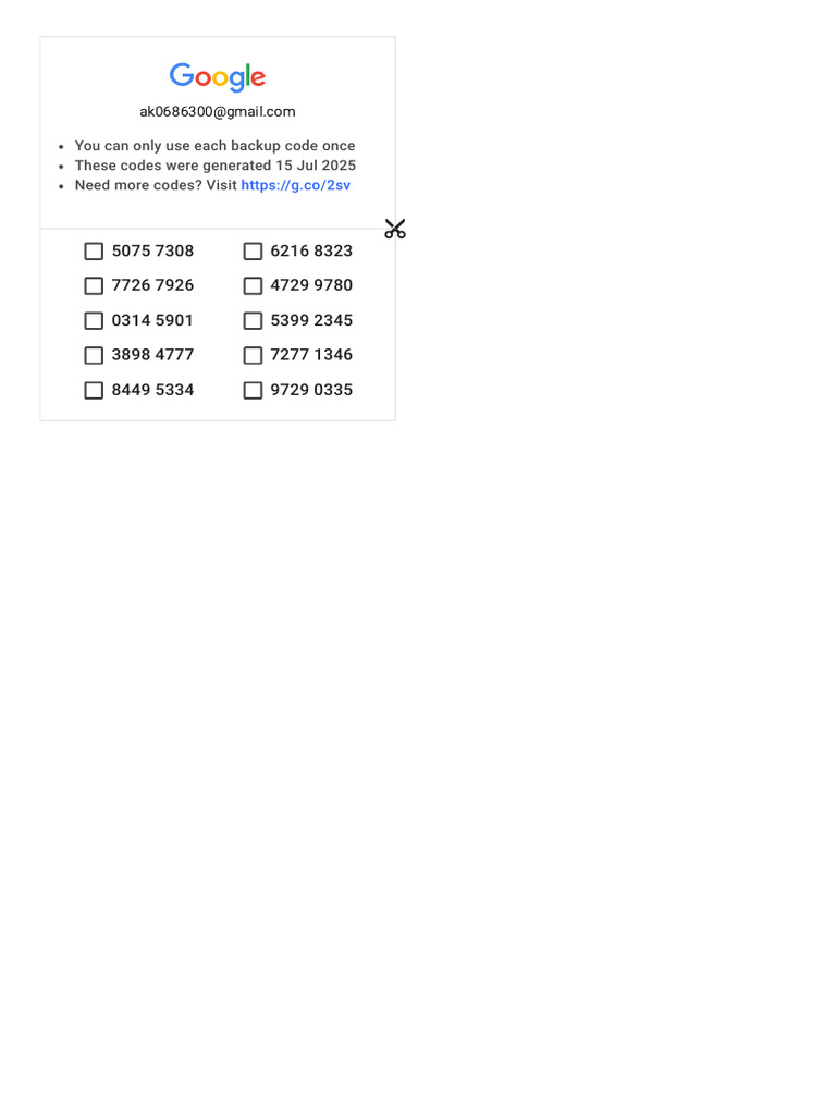 Backup Codes | PDF