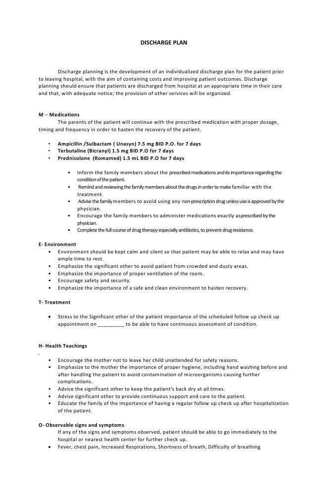 Discharge Plan | Pharmaceutical Drug | Patient | Free 30-day Trial | Scribd