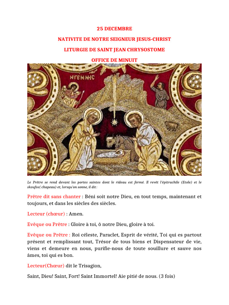 Liturgie de la Nativité du Christ | PDF
