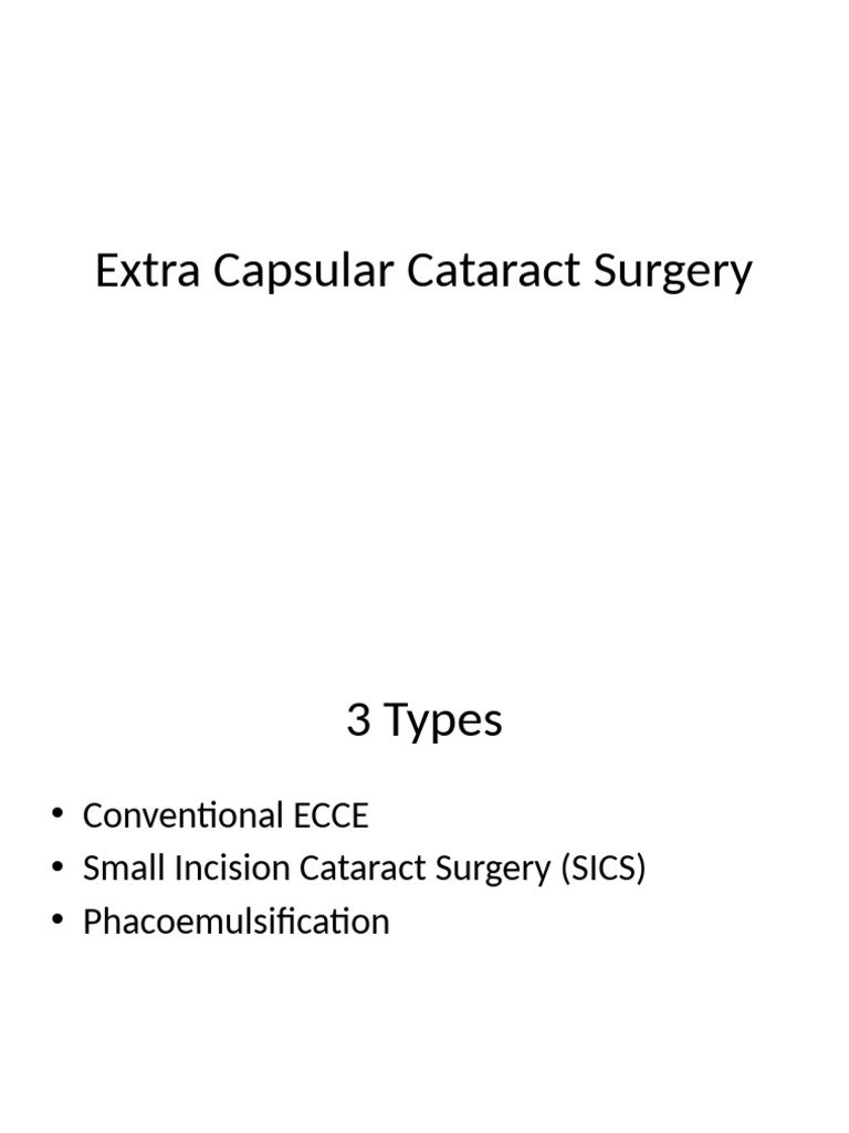 Extra Capsular Cataract Surgery | PDF