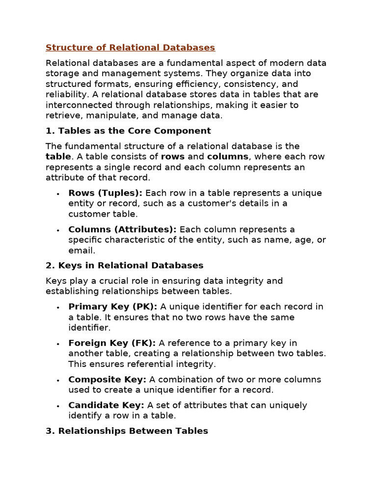 Understanding Relational Database Structure | PDF | Relational Model ...