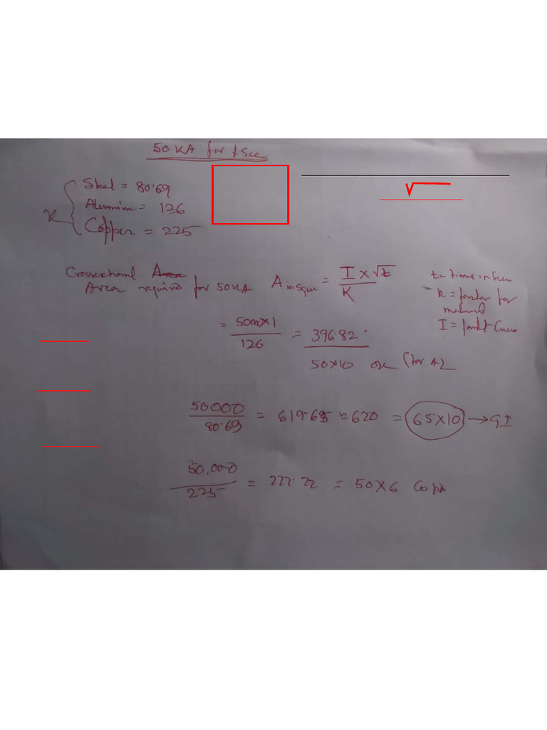 Earth Bus Bar Calculation | PDF