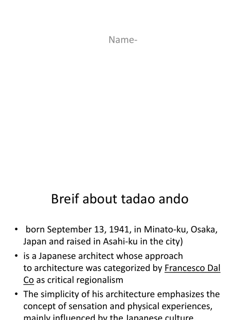 Tadao Ando | PDF | Architect | Stairs