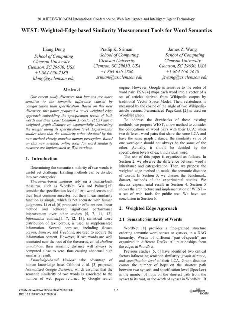 2010 Weighted-Edge Based Similarity Measurement Tools For Word ...