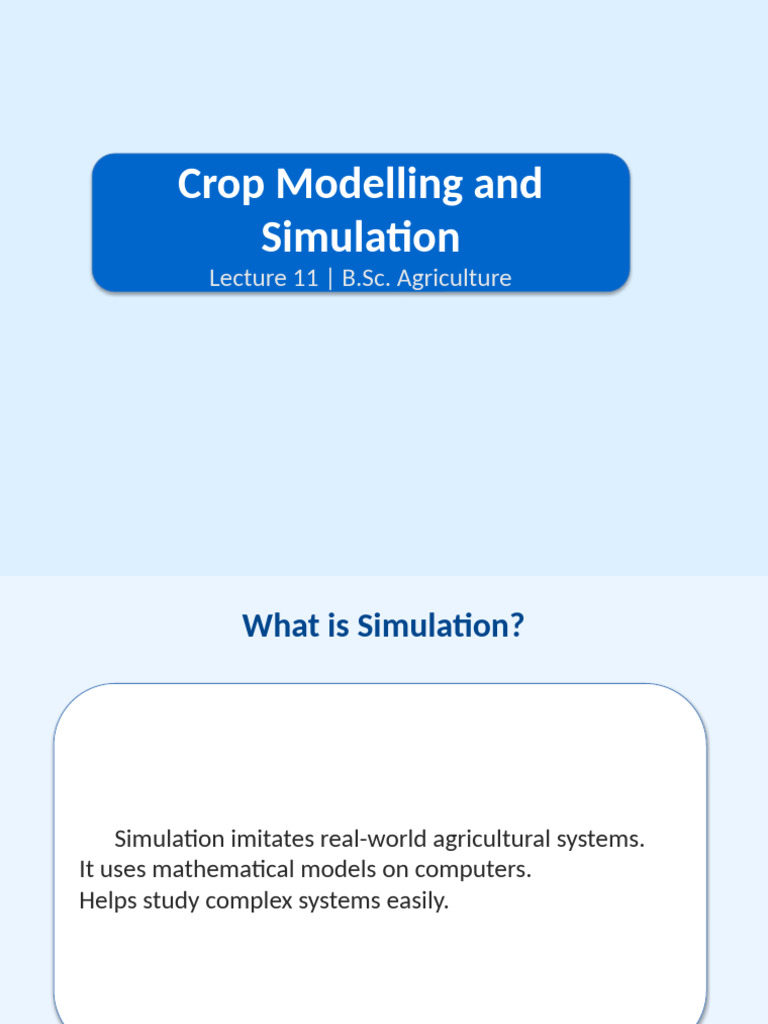 Crop Modelling and Simulation Extra Colourful | PDF