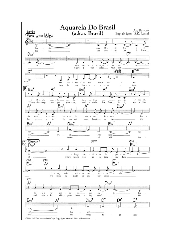 Brazil Piano Sheet | PDF