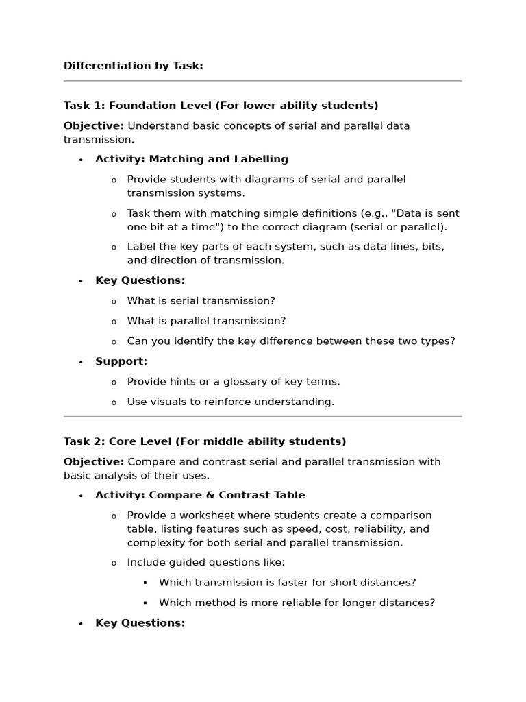 Differentiation by Task - Serial - Parallel | PDF | Data | Computing