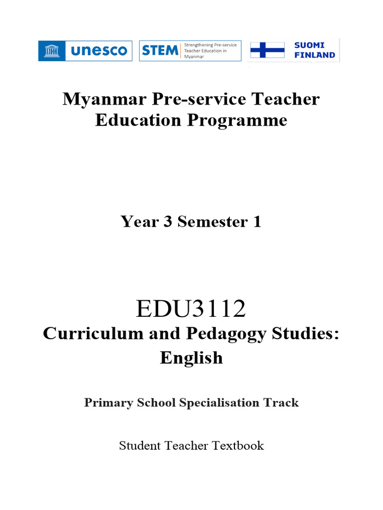 Myanmar Teacher Education: English Curriculum | PDF | Curriculum | Teachers