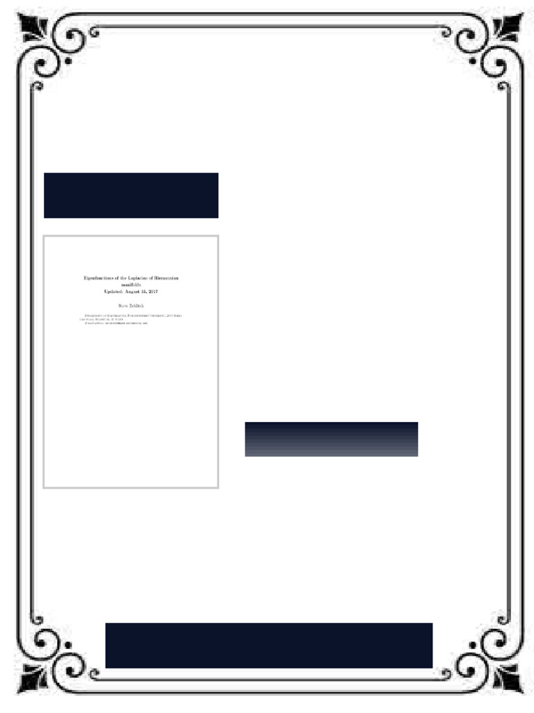 Eigenfunctions of The Laplacian of A Riemannian Manifold Steven ...