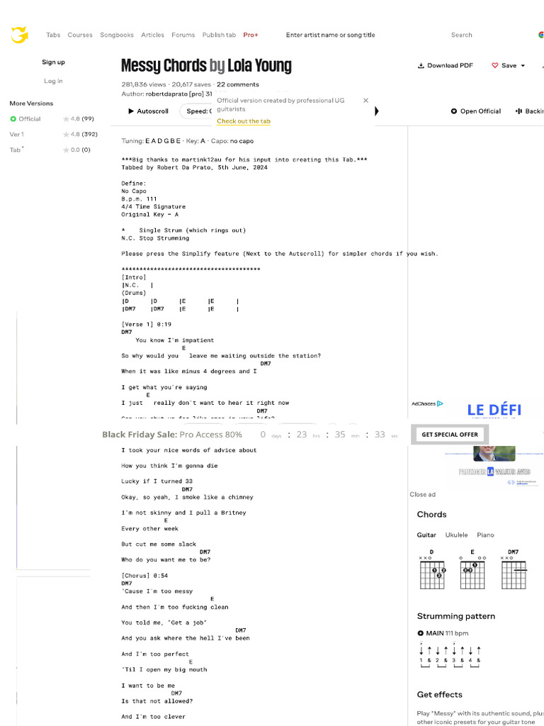 MESSY CHORDS by Lola Young @ | PDF