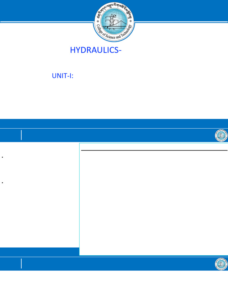 UNIT-I-Flow in Uniform Open Channels - 100027 | PDF | Pump | Mechanical ...