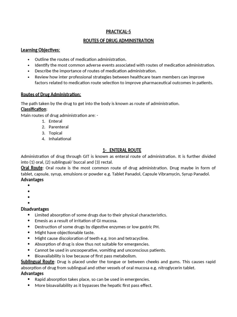 Drug Administration Routes Explained | PDF | Injection (Medicine ...