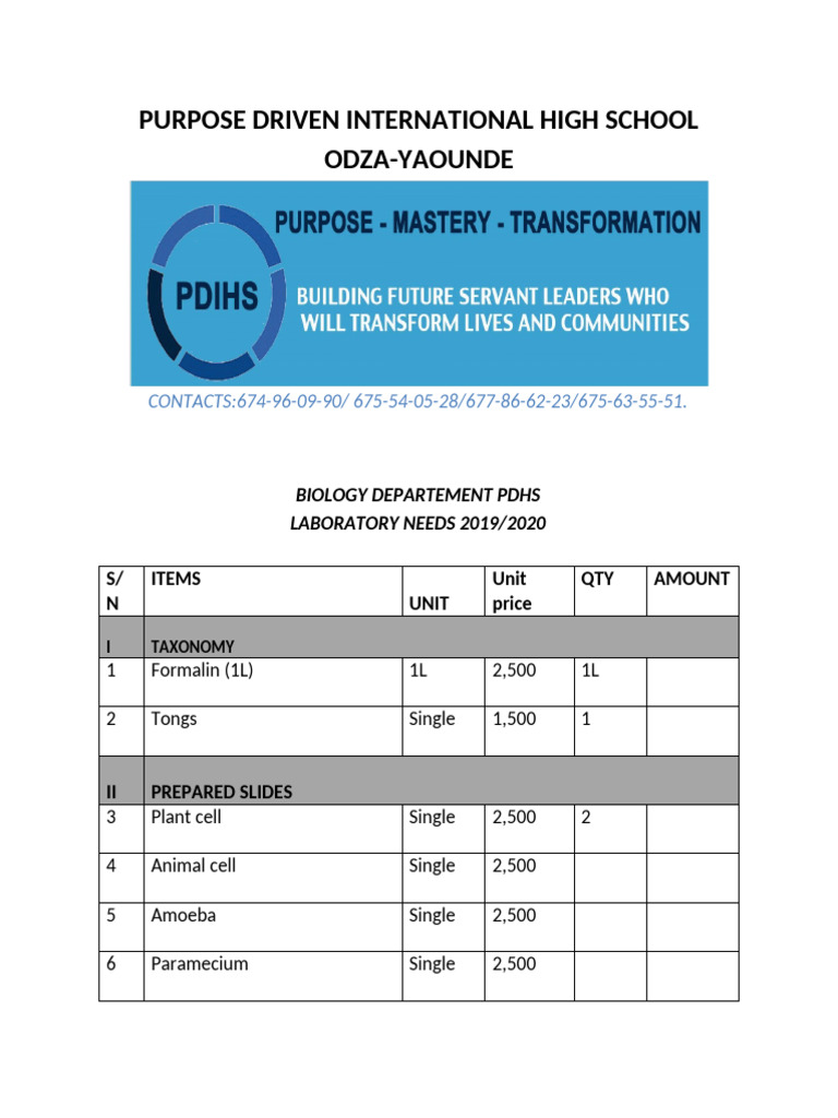 Biology Lab Pdhs-Prices | PDF | Chemical Substances | Chemical Compounds