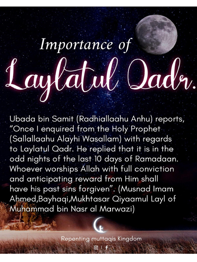 Laylatul Qadr by Dr. Taqiya Sultana. | PDF