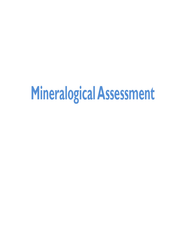 2 Mineralogical Assessment and Liberation | PDF | Mineralogy | Minerals