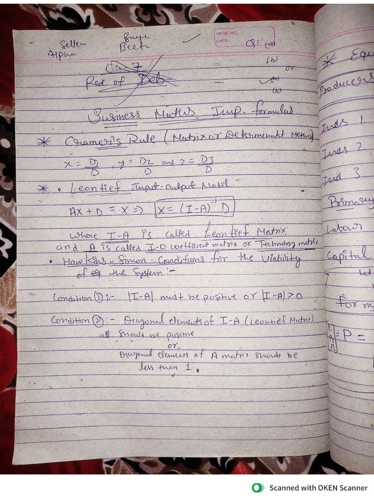 Business Maths My Handwritten Notes | PDF