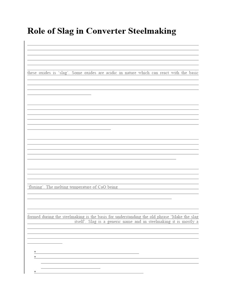 Importance of Slag in Steelmaking Process | PDF | Steelmaking | Iron