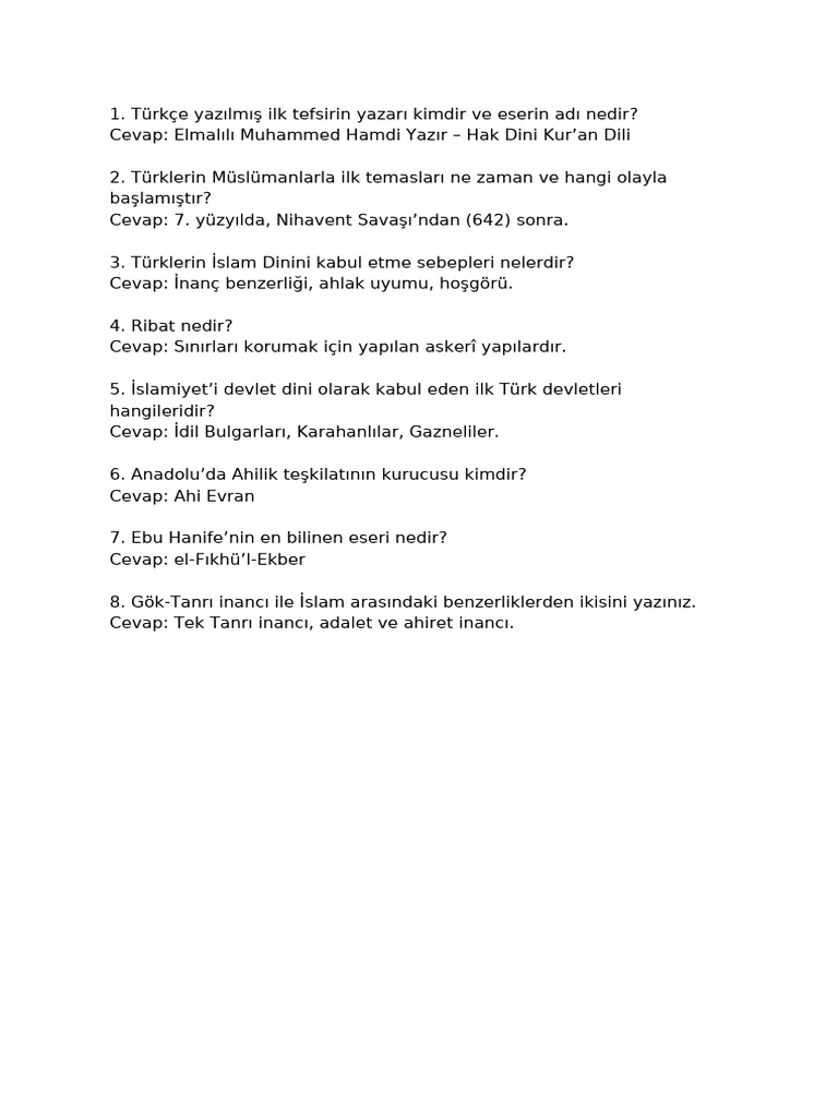 Din Kulturu Turkce Font Destekli | PDF