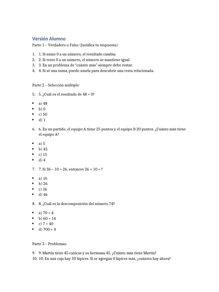 Ejercicios de Matemáticas Básicas | PDF