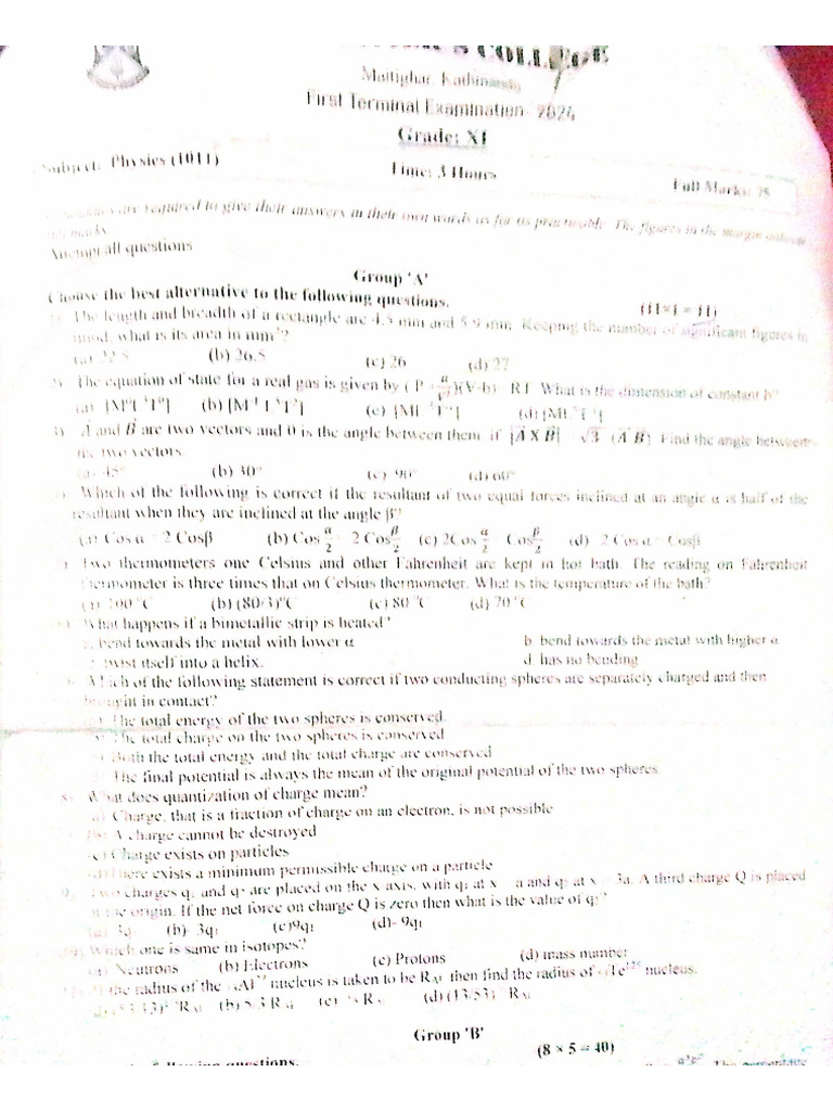 Physics Class XI | PDF