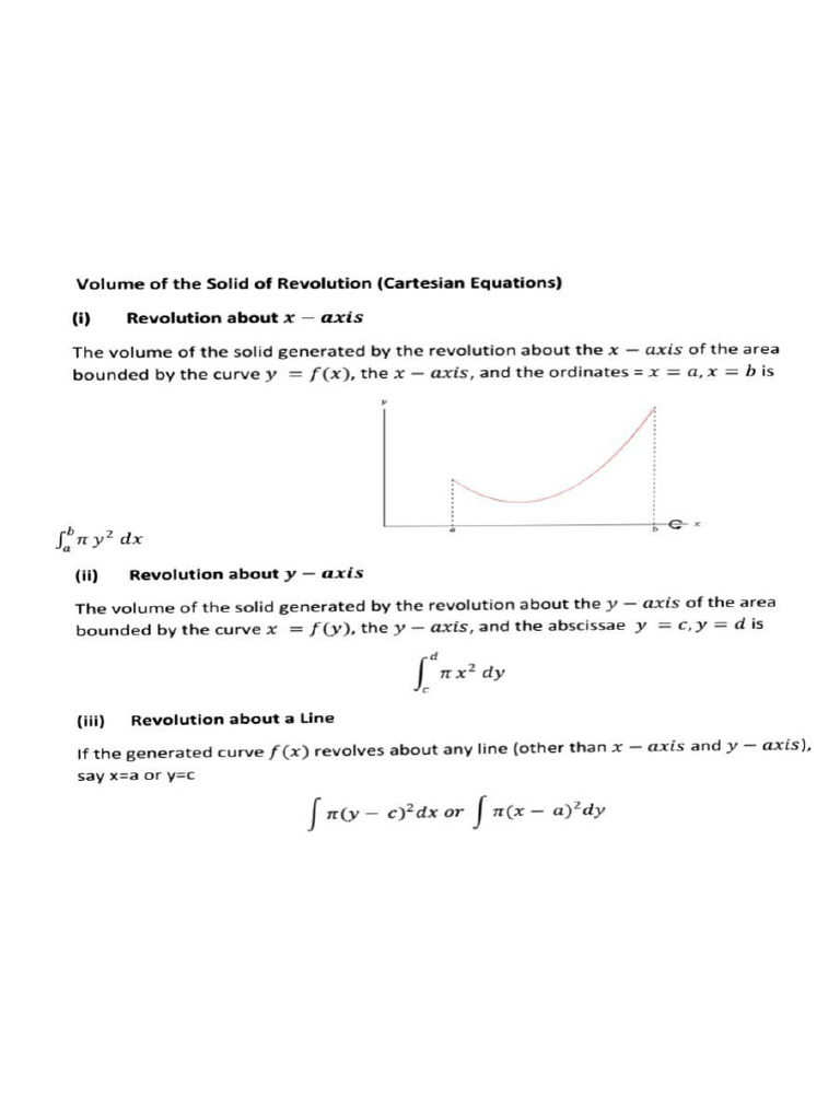 Notes (Volume of Revolution) | PDF