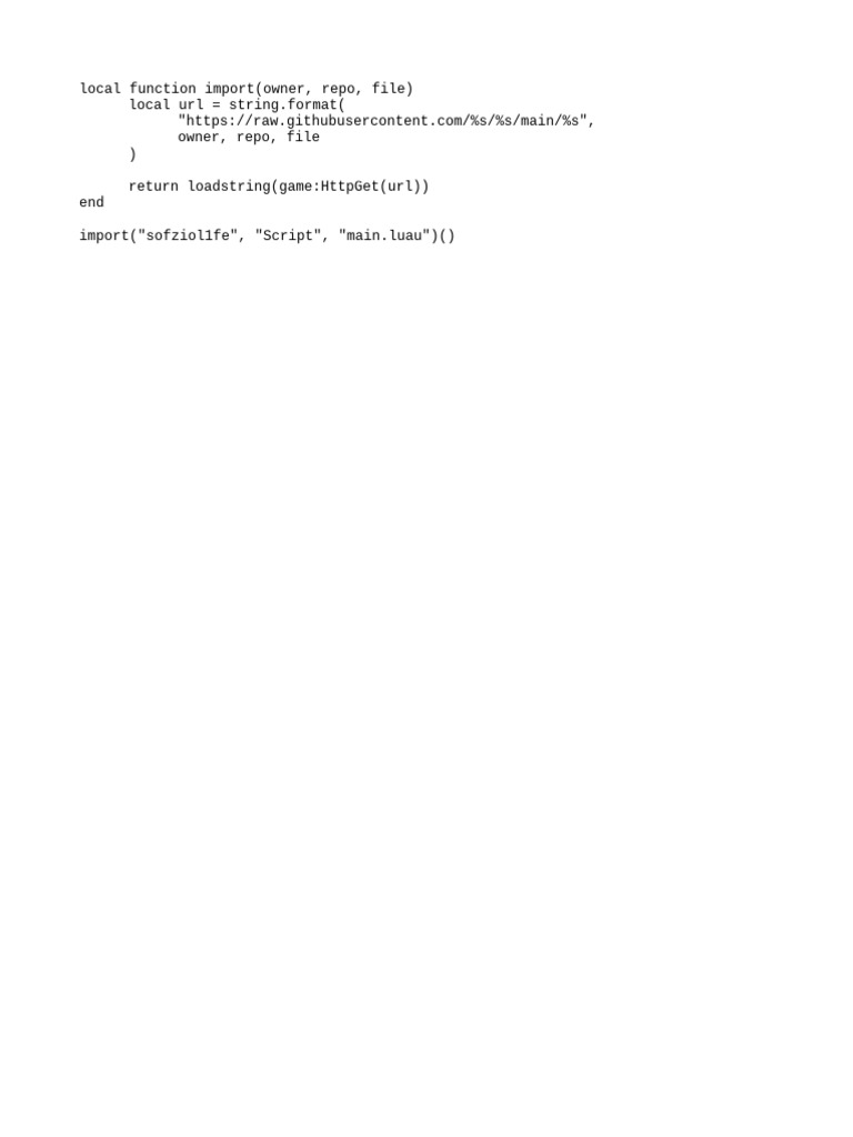 Import Lua Script from GitHub | PDF