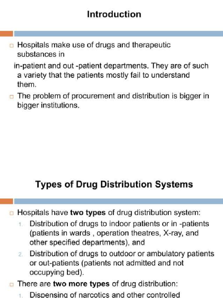 Drug Distribution System in A Hospital | PDF