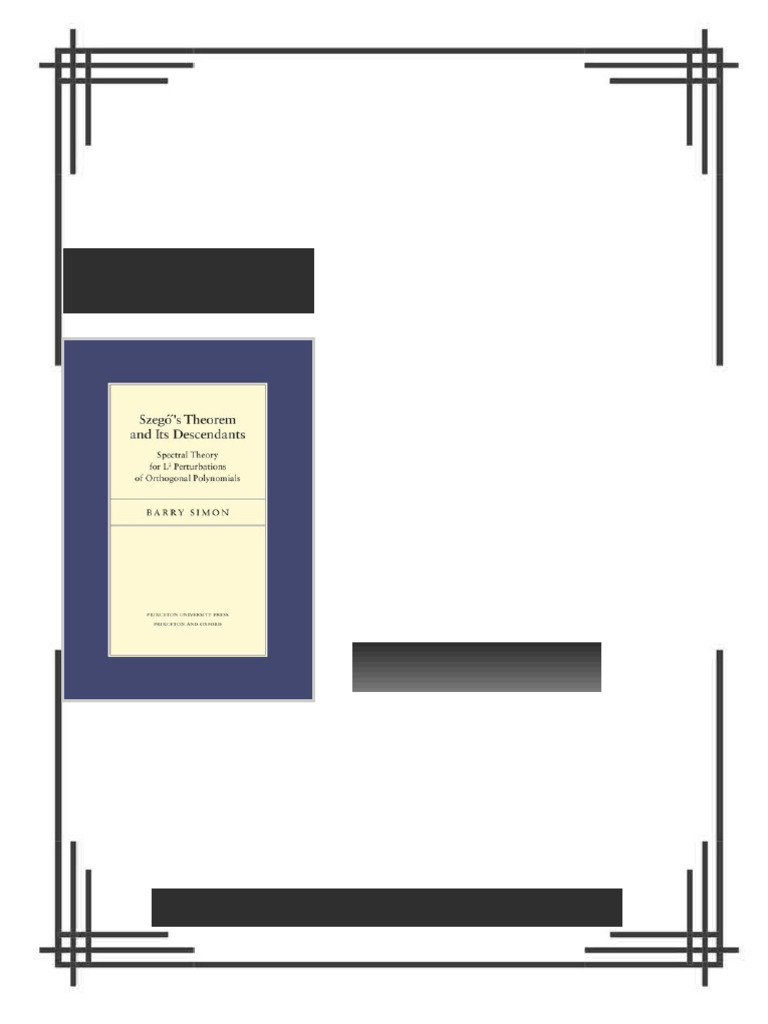 Szegő s Theorem and Its Descendants Spectral Theory for L2 ...