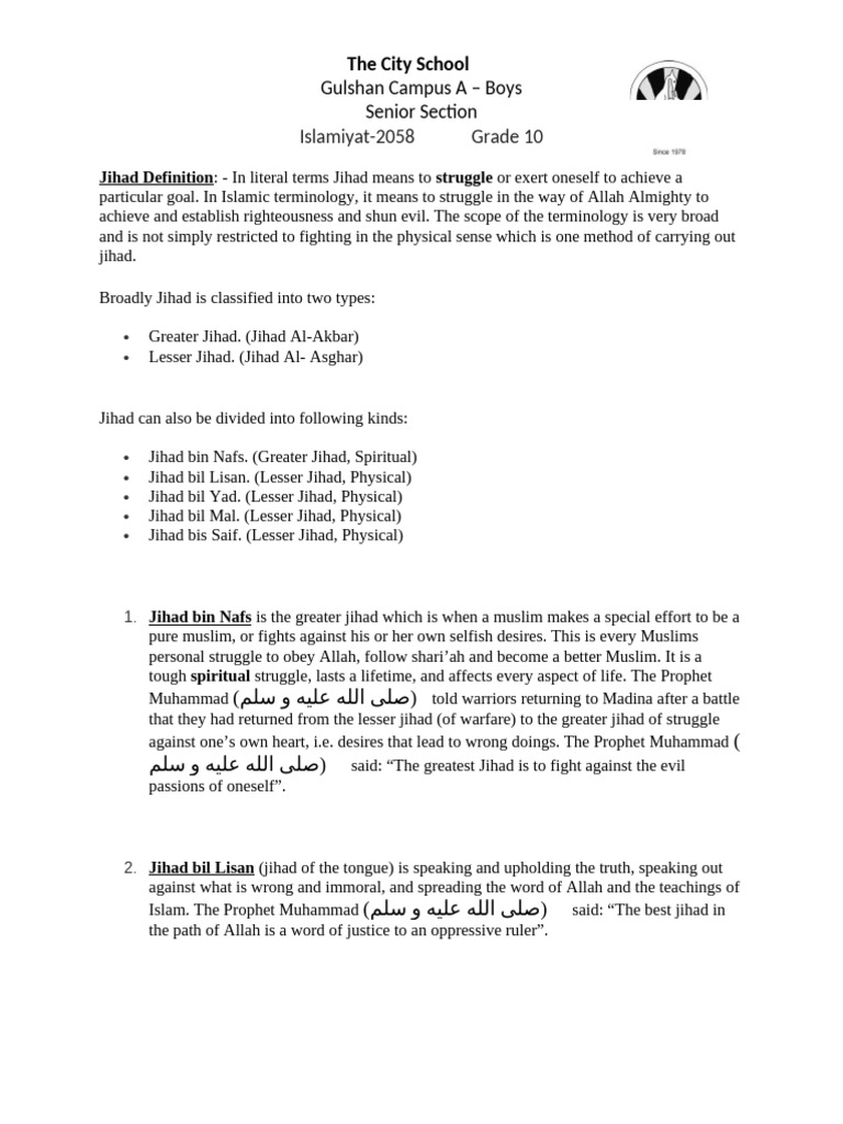 Understanding Jihad: Types and Principles | PDF | Jihad | Abrahamic ...