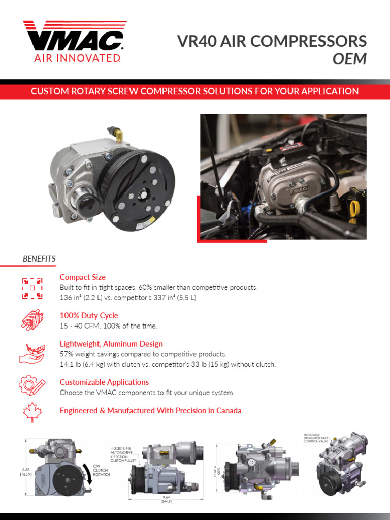 VMAC-VR40-OEM-Spec-Sheet | PDF | Mechanical Engineering