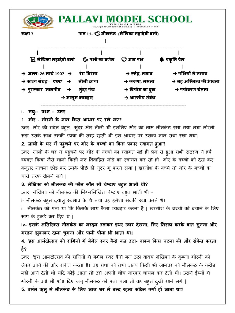 Class 7 Ls- Neelkanth Notes (1) (1).Docx (5) | PDF