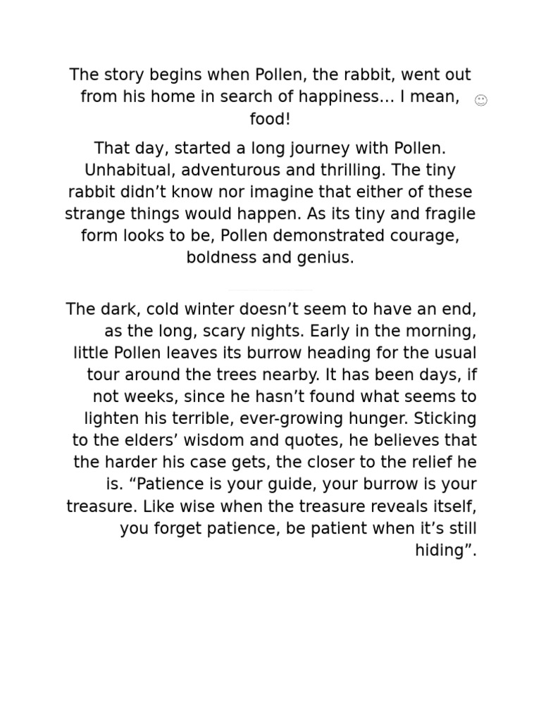 Pollen the Rabbit's Adventurous Quest | PDF
