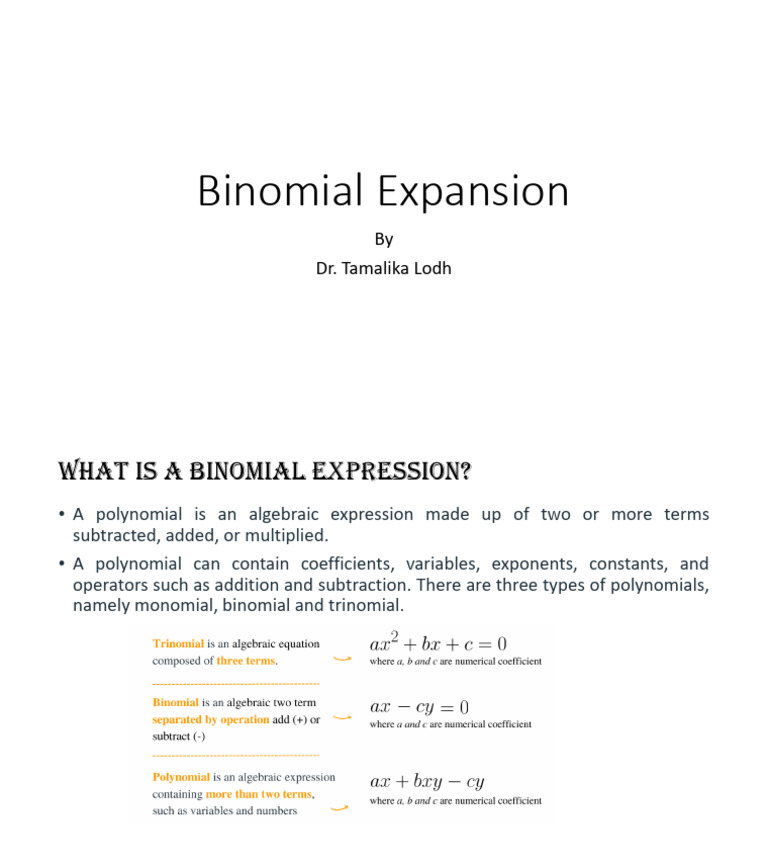 Binomial Expansion Lesson | PDF