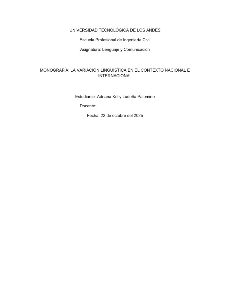 Variación Lingüística: Contextos y Factores | PDF | Lingüística ...