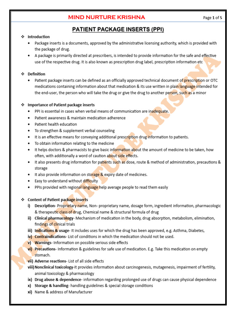 Understanding Patient Package Inserts | PDF | Prescription Drugs | Drugs