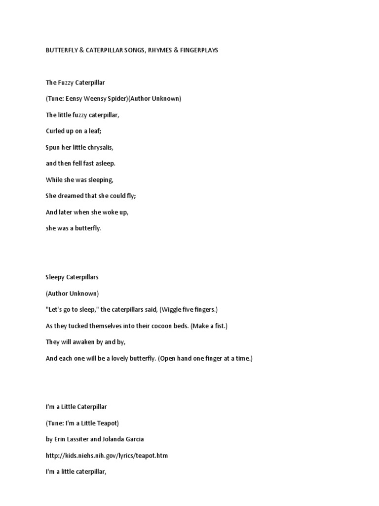 Butterfly Song Lyric | PDF | Butterfly | Pupa