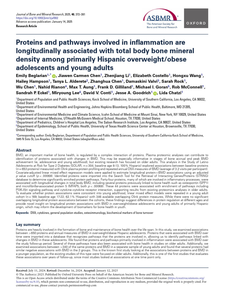 Journal of Bone and Mineral Research | PDF | Proteomics | Osteoporosis