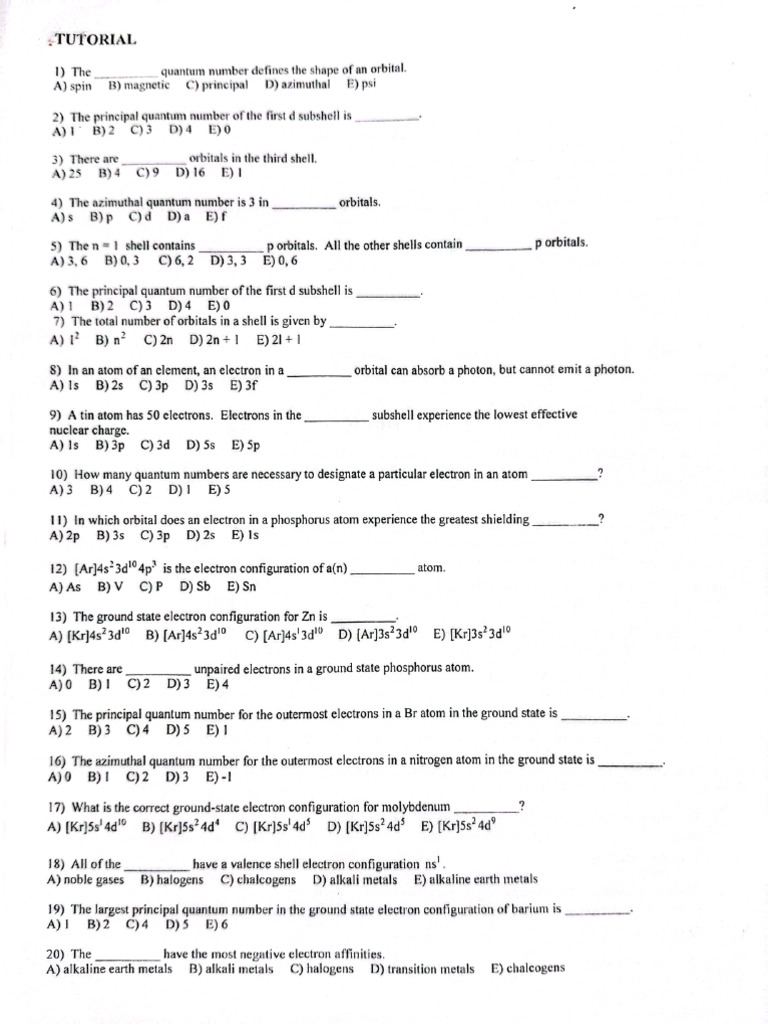 CHM 101 Practice Questions | PDF