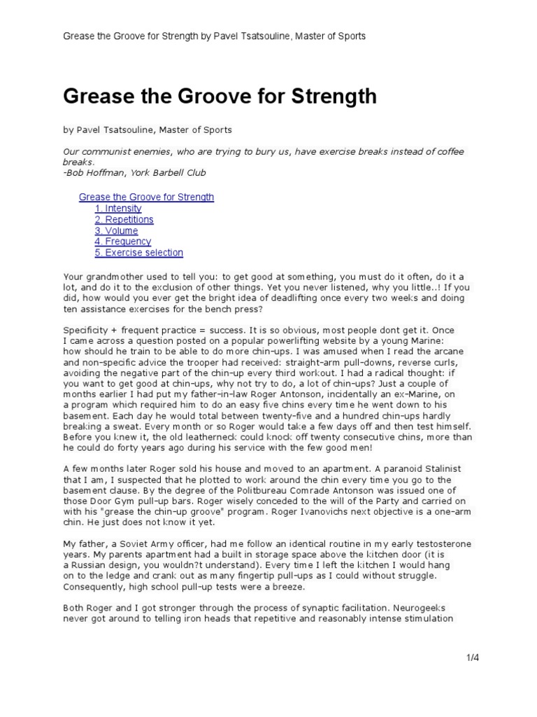Grease The Groove | PDF | Weight Training | Recreation