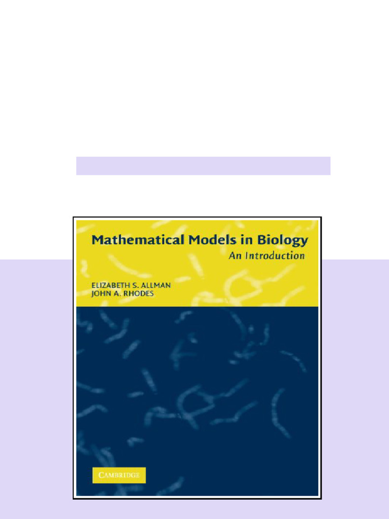 (Ebook) Mathematical models in biology: an introduction by Elizabeth S ...
